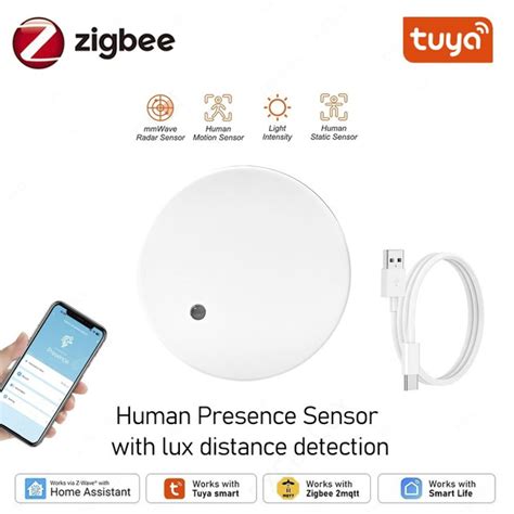 Умный датчик движения и освещенности Zigbee, 5.8G MmWave Радар Датчик ...