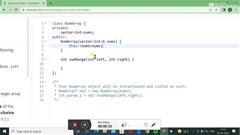 303 Range Sum Query Immutable Leetcode Solution In C Data