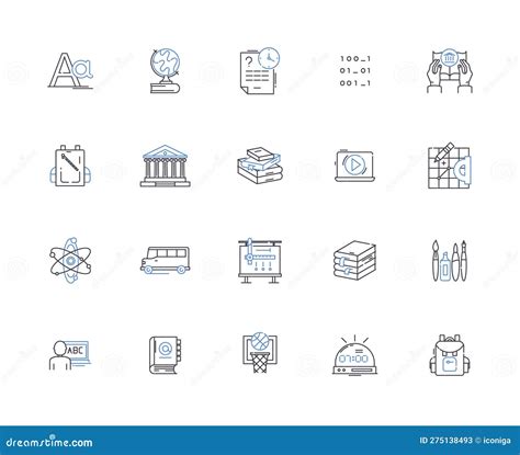 High School Outline Icons Collection Highschool Education Academics
