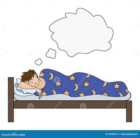 Man Dreaming In Bed Stock Illustration Illustration Of Pajamas 33286574