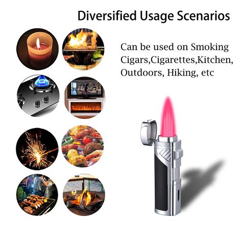 Torch Lighters Quad Jet Flame Butane Lighter 4 Flame Torch Lighter