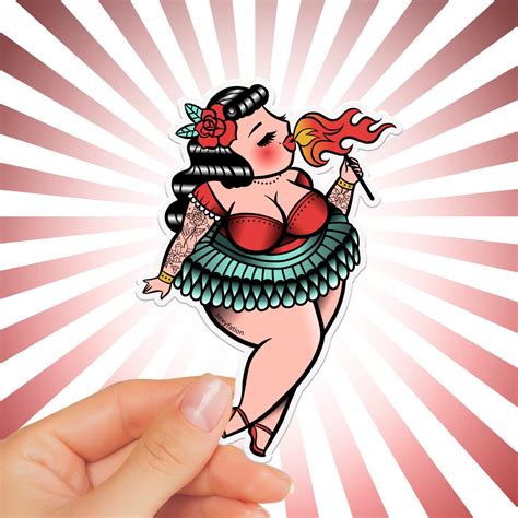 Mary Sticker Vintage Circus Sticker Plus Size Sticker Bombshell
