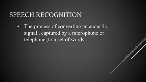 Supervised Learning And Speech Recognitionpptx