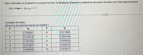 Solved Use A Calculator Or Program To Compute The First 10