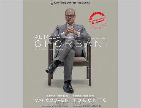 Iranian Vocalist Qorbani To Stage Concert In Canada Tehran Times