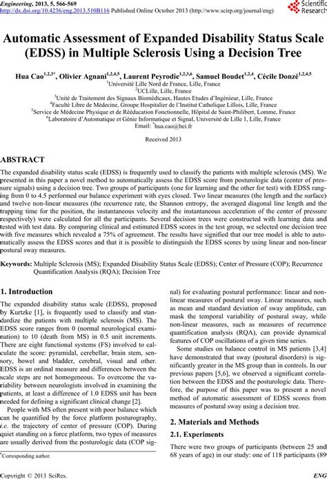 Automatic Assessment Of Expanded Disability Status Scale Edss In