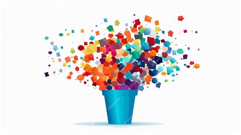 Colorful Festive Bucket Cluster Vector Illustration Premium Ai