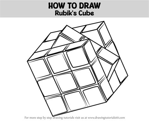 How To Draw Rubik S Cube Everyday Objects Step By Step Drawingtutorials Com