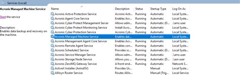 Acronis Cyber Protect Acronis Managed Machine Service Does Not Start