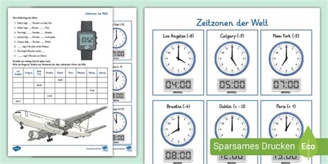 Zeitzonen Der Welt Arbeitsblatt Hecho Por Educadores