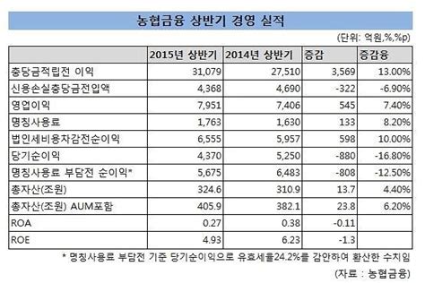 농협금융 상반기 순이익 4300억원 달성 아주경제