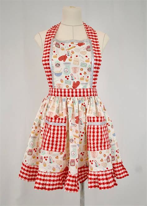 Pinny Bib Apron Vintage 40s50s Style Baking Supplies Etsy Canada In