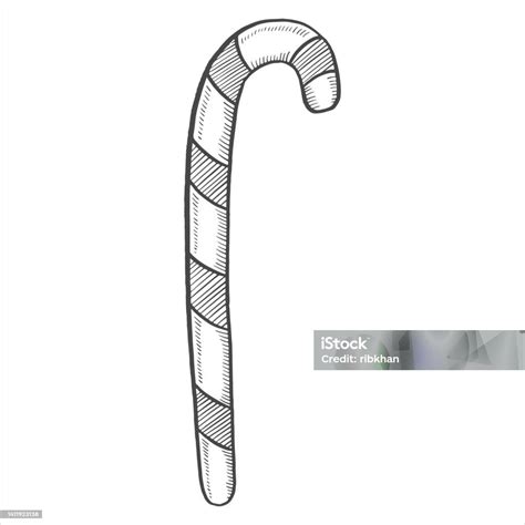 우산 크리스마스 달콤한 사탕 고립 된 낙서 손으로 그린 스케치 윤곽선 스타일 박하에 대한 스톡 벡터 아트 및 기타 이미지
