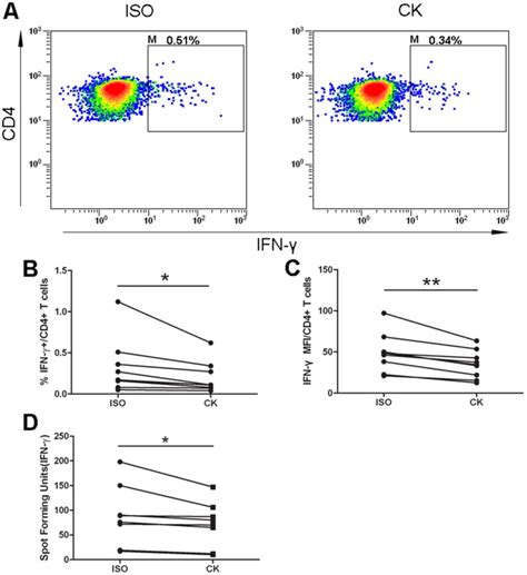 A Representative Flow Cytometric Plots Showing Ifn γ Production In