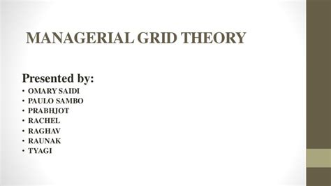Managerial Grid Theory Ppt