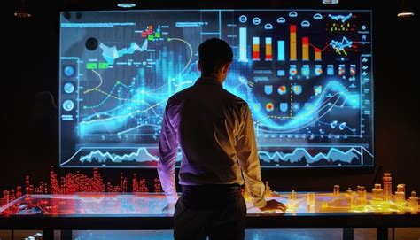 Premium Photo Business Analyst Reviewing Complex Data Visualizations In A Modern Office