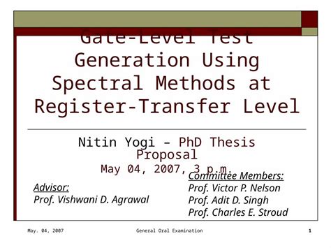 Ppt Gate Level Test Generation Using Spectral Methods At Register Transfer Level Dokumentips