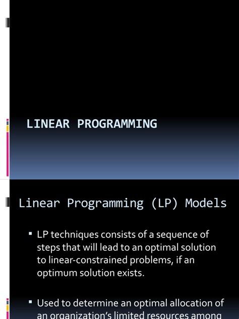 10a Linear Programming Pdf Mathematical Optimization Linear