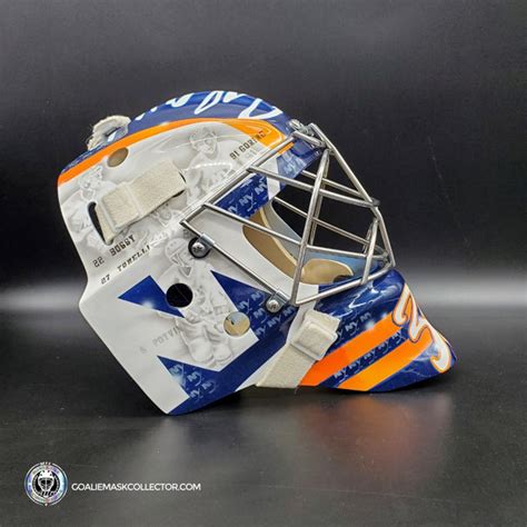 Ilya Sorokin Unsigned Goalie Mask 2023 New York Tribute Goalie Mask