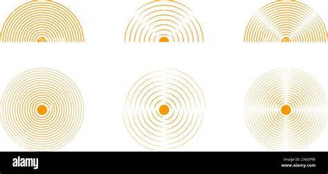 Concentric Orange Circles And Semicircles Sunburst Sunrise Or Sunset