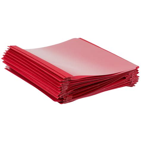 Oxford 55811EE 8 1 2 X 11 Red Clear Front Report Cover With 3 Prong
