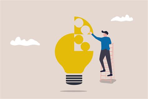 Businessman Assemble Last Piece Of Jigsaw To Complete Lightbulb Idea Puzzle Concept Of Solve