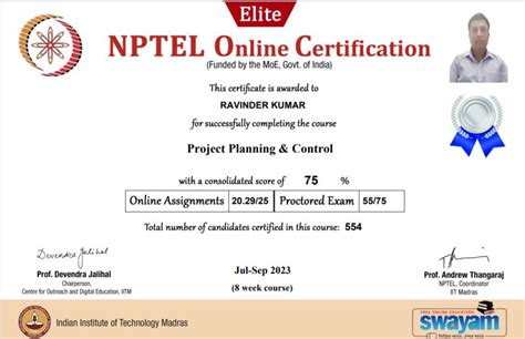 Ravinder Kumar On Linkedin Earned An Nptel Iit Madras Certificate In