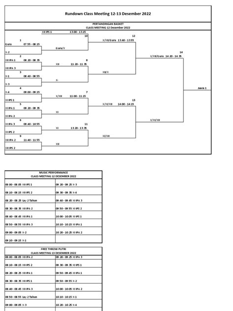 Class Meeting Schedule Pdf