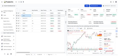 New Tab Open Trades Summary Tradesviz Blog