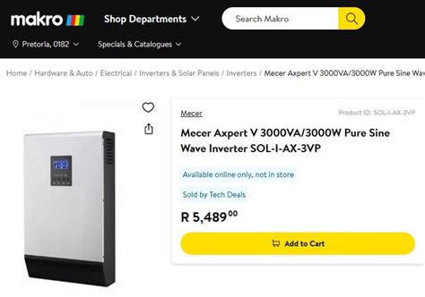 Inverters Mecer 3000va3000w Pure Sine Wave Inverter Was Sold For R3