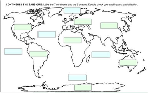 Label The Continents Map