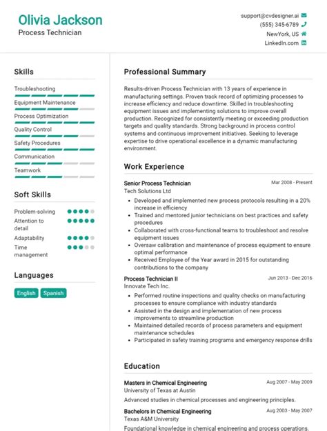 36 Technician Cv Examples And Free Templates For 2026 Cvdesignerai