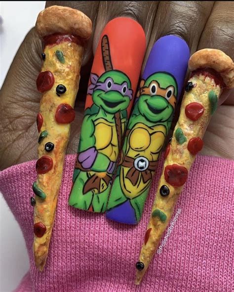 Pin By Karla Neff On Rhinestone Nails Turtle Nails Ninja Turtle