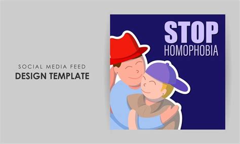 International Day Against Homophobia 소셜 미디어 스토리 피드 모형 템플릿의 벡터 그림 프리미엄 벡터