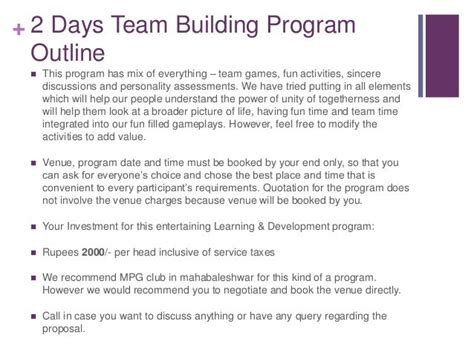2 Days Team Building Program