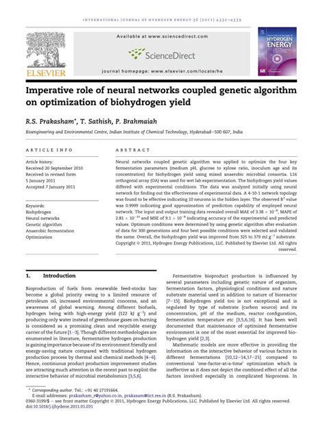 Pdf Imperative Role Of Neural Networks Coupled Genetic Algorithm On