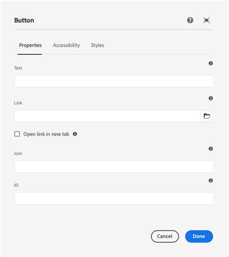 Button Component Adobe Experience Manager