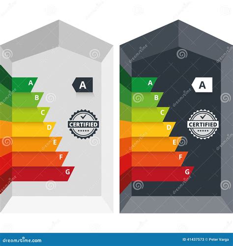 Energy Efficiency Classes Label Stock Vector Illustration Of House