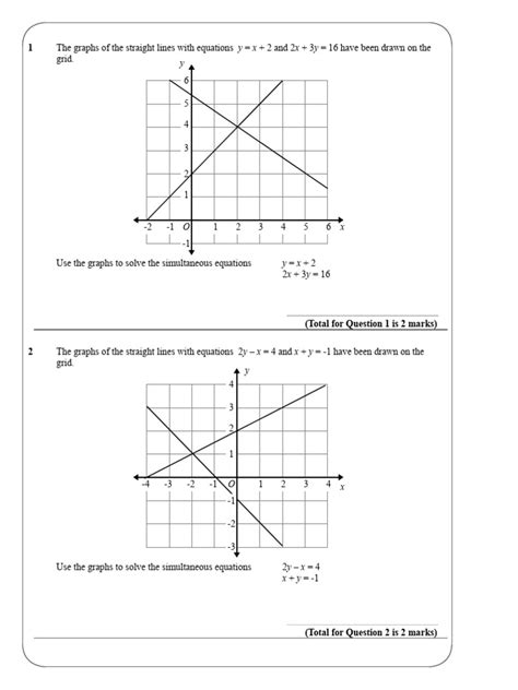 Solving Simultaneous Equations Graphically Pdf Line Geometry