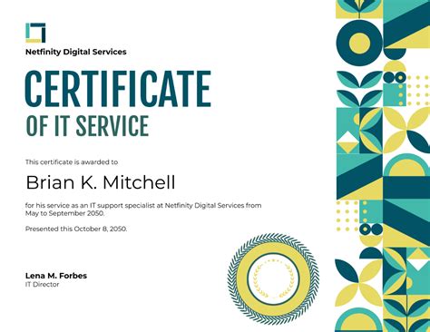 Free Colorful Training Work Certificate Template To Edit Online