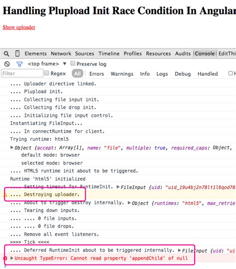 Handling Pluploads Uploader Init Race Condition In Angularjs