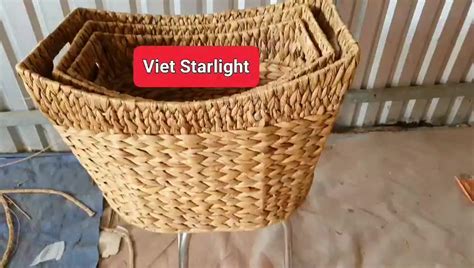 Water Hyacinth Basket Water Hyacinth Woven Basket Set 3 Made In Vietnam