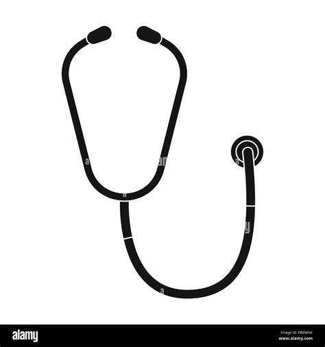 Stethoscope Icon In Black Design Isolated On White Background