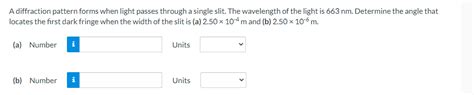 Solved A Diffraction Pattern Forms When Light Passes Through Chegg