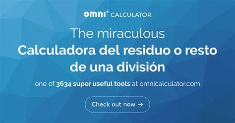 Calculadora del residuo o resto de una división