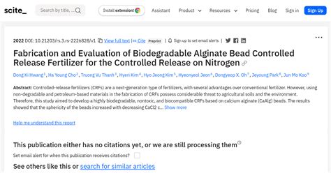 Fabrication And Evaluation Of Biodegradable Alginate Bead Controlled Release Fertilizer For The
