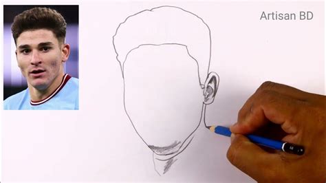 How To Draw Realistic Face Julián Álvarez Easy Pencil Sketch Artisanbd