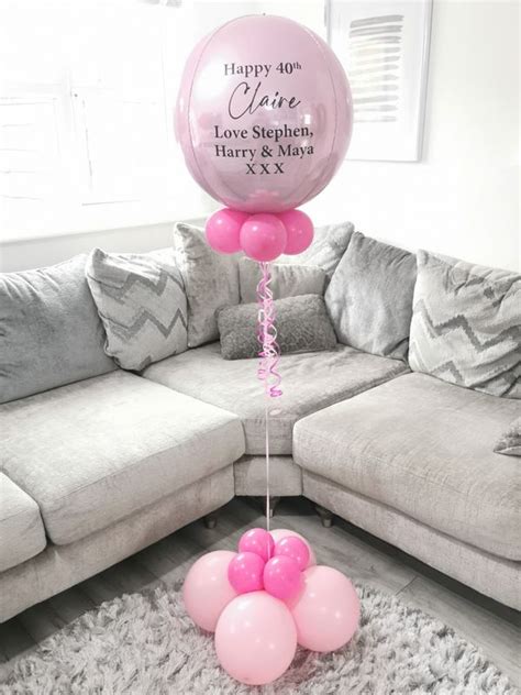 Pastel Pink And Fuchsia Pink Personalised Orbz Balloon