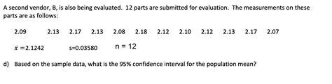Solved A Second Vendor B Is Also Being Evaluated 12 Parts
