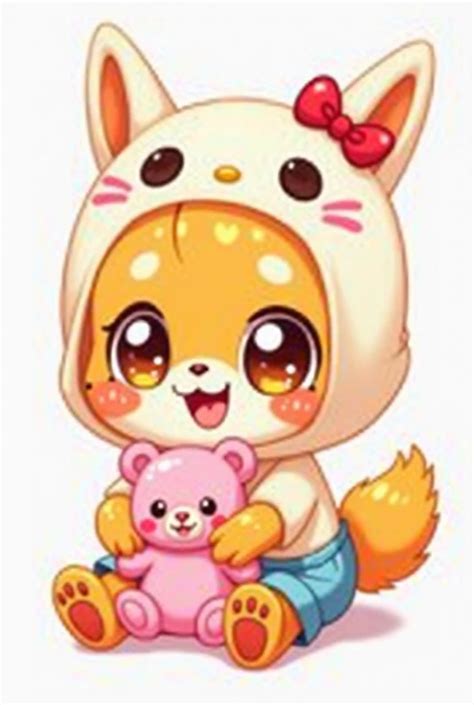 A Cute And Mischievous Kawaii Chibi Style Character Illustration